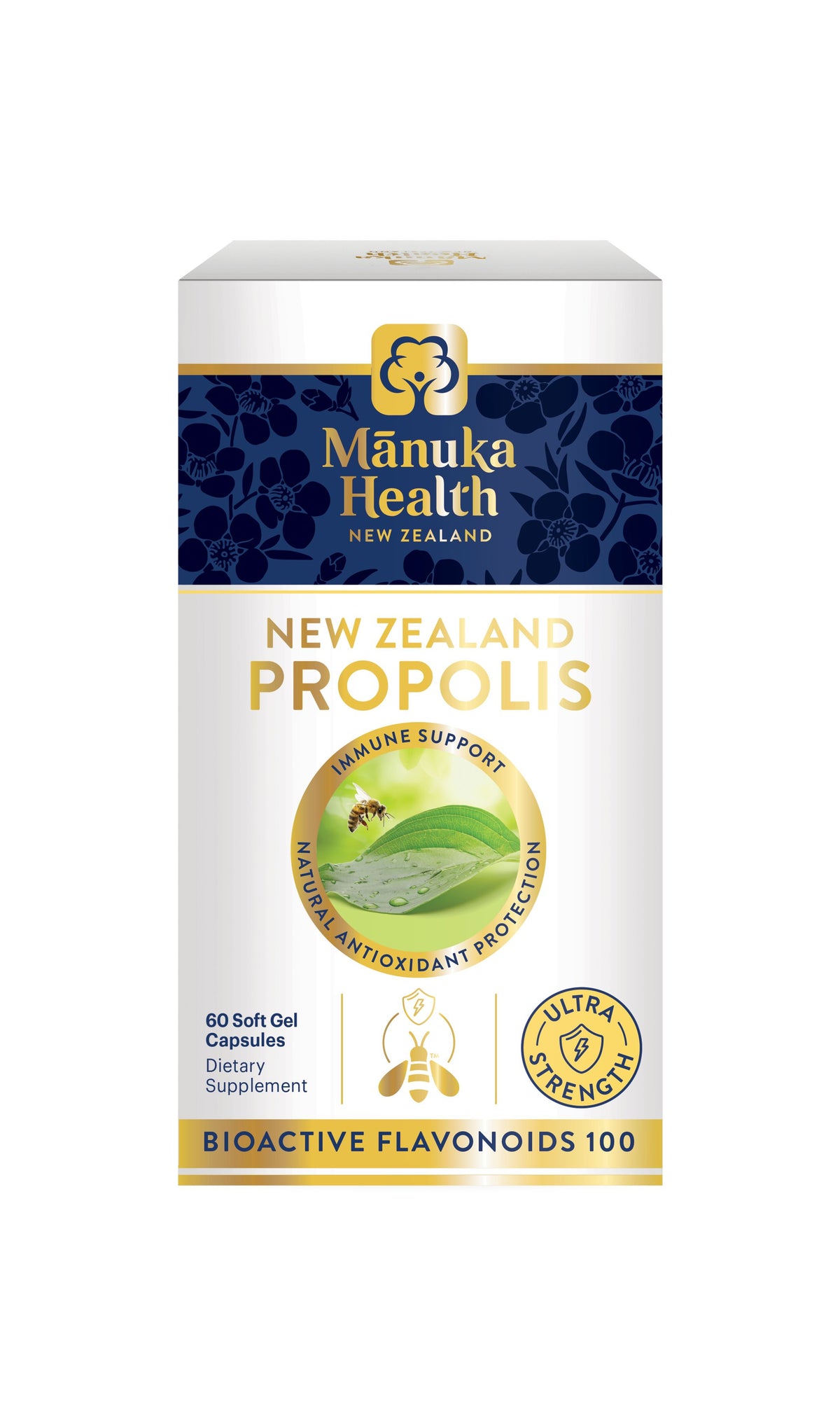 Manuka Health Ultra Strength BIO100 New Zealand Propolis 60 Capsules ...