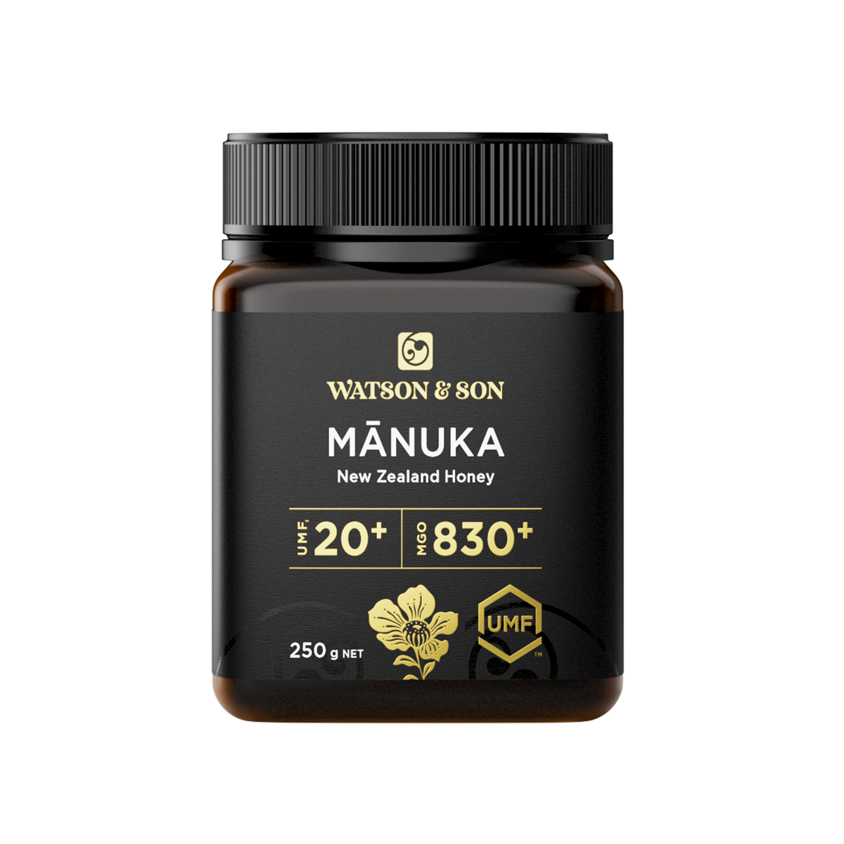 Watson & Son Manuka Honey UMF 20+ MGO 830+ 250g – PureFlow™ NZ ...