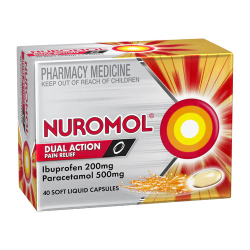 NUROMOL Dual Action Liquid Caps 40s – Chemist Plus