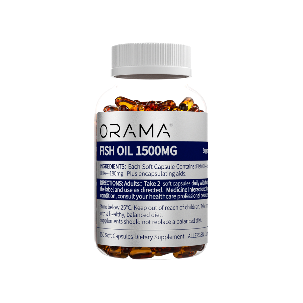 ORAMA Fish Oil 1500mg 150 Soft Capsules – Chemist Plus