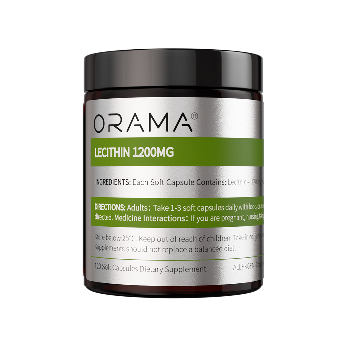 ORAMA Lecithin 1200mg 120 Soft Capsules – Chemist Plus