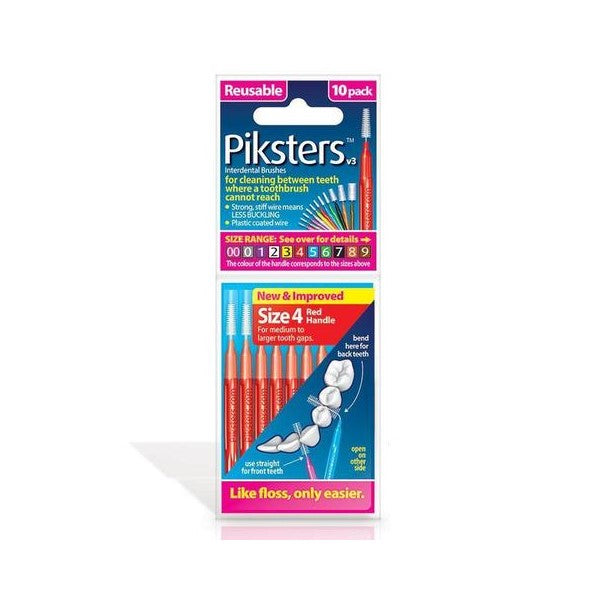 Piksters Interdental Brushes Red Size 4 10pk – Chemist Plus