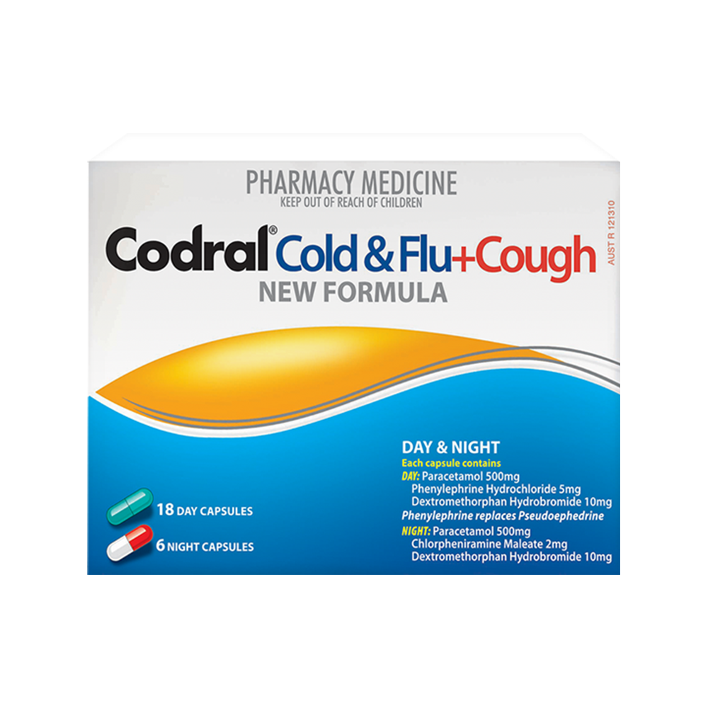 CODRAL PE Cough/Cold/Flu Day and Night 24 tablets – Chemist Plus