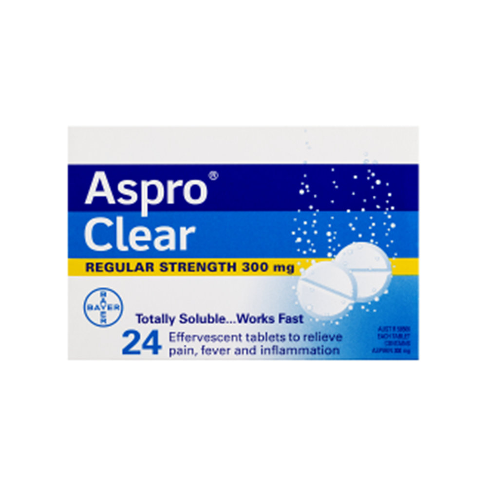 Aspro Clear 300mg 24 tablets – Chemist Plus
